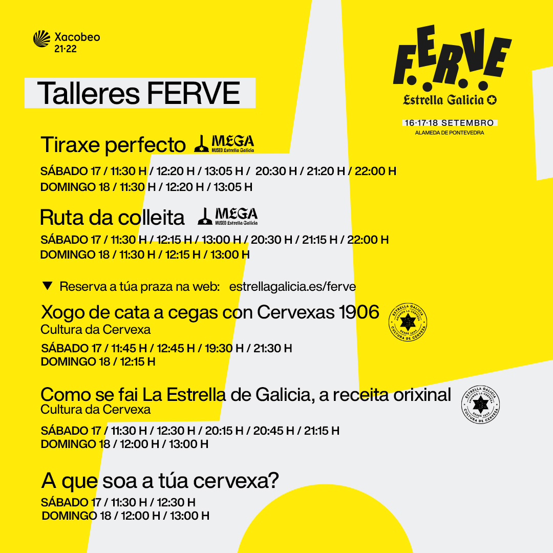 FERVE Estrella Galicia presenta sus horarios para su primera edición ...